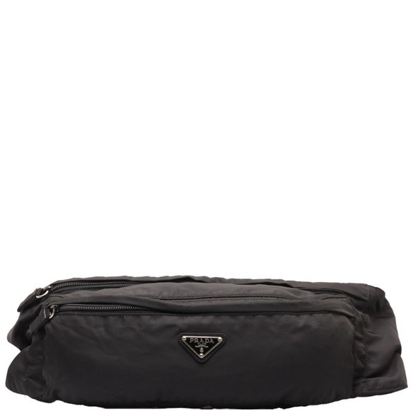 Prada | Bags | Prada Triangle Plate Waist Bag Body Bag Black Nylon ...